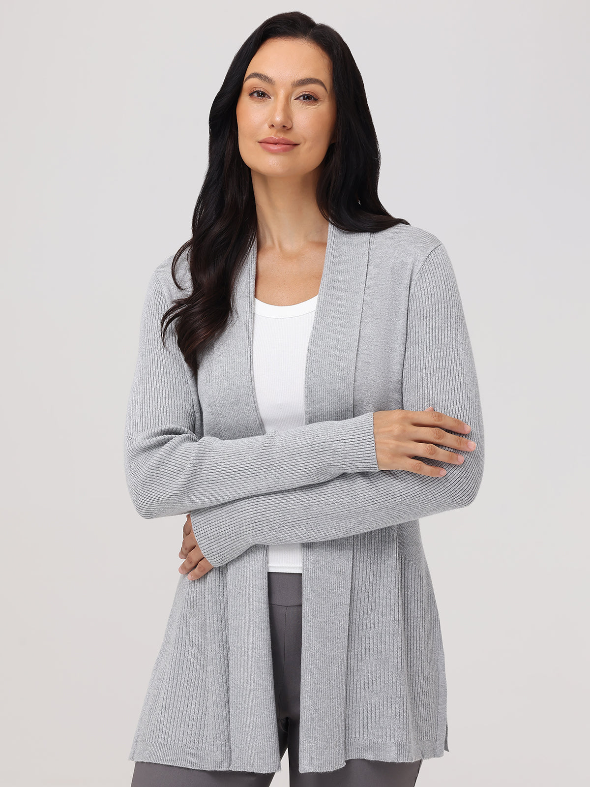 89th & Madison Turnback Directional Rib Open Cardigan