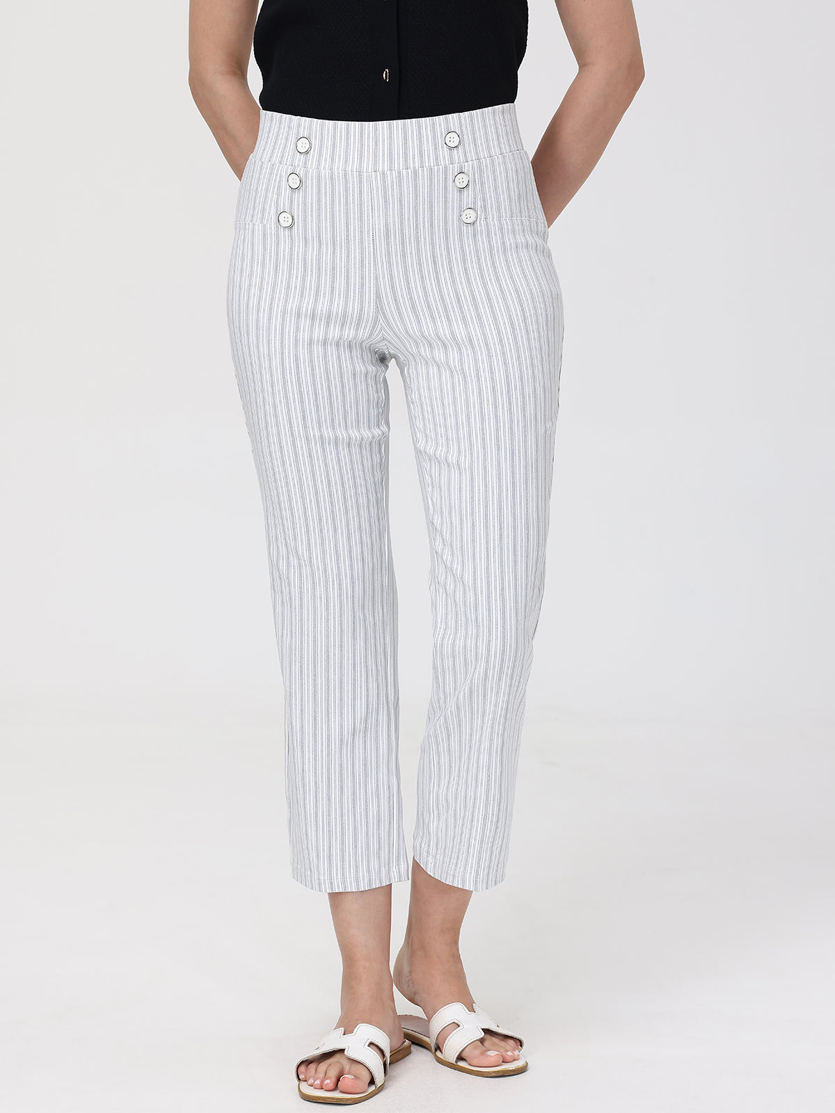 89th & Madison Sailor Stripe Capri Pants
